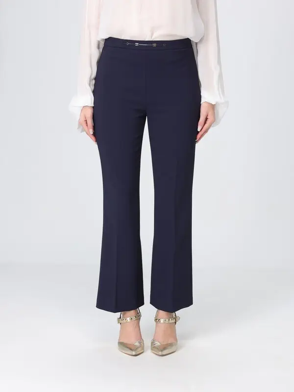 Elisabetta Franchi Slim-fit Cropped Crêpe Trousers - Blue