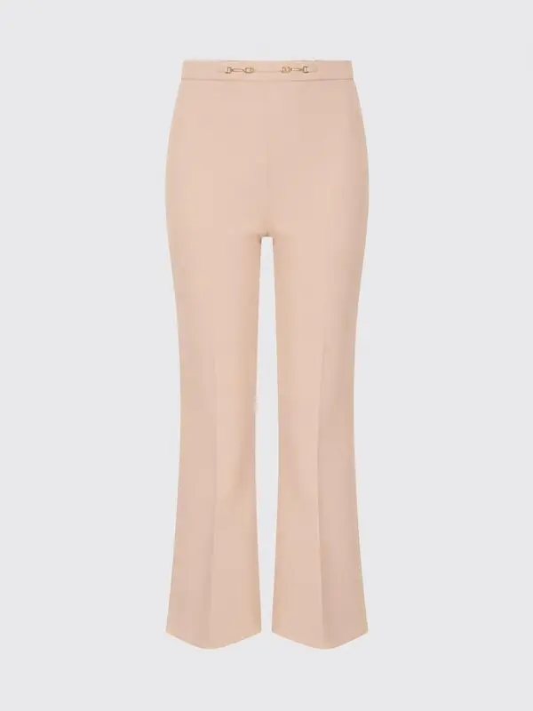 Elisabetta Franchi Slim-fit Cropped Crêpe Trousers - Nude