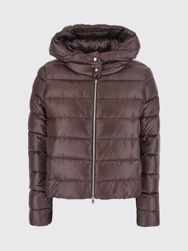 Herno Short Water-repellent Quilted Nylon Down Jacket With Hood - Brown