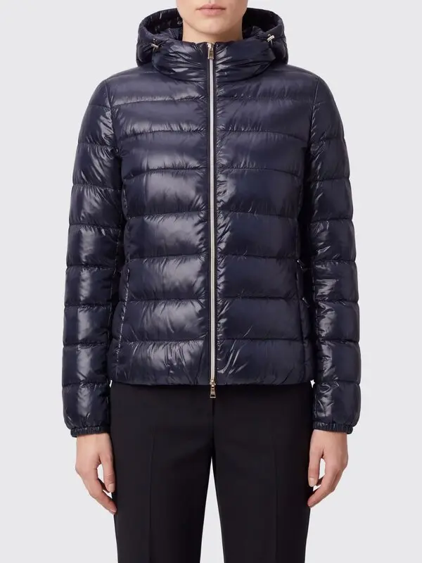 Herno Slim Fit Waterproof Nylon Down Jacket With Hood And Metal Zip - Black