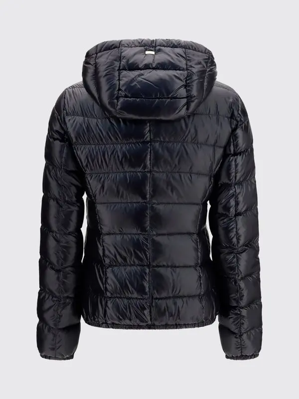 Herno Slim Fit Waterproof Nylon Down Jacket With Hood And Metal Zip - Black