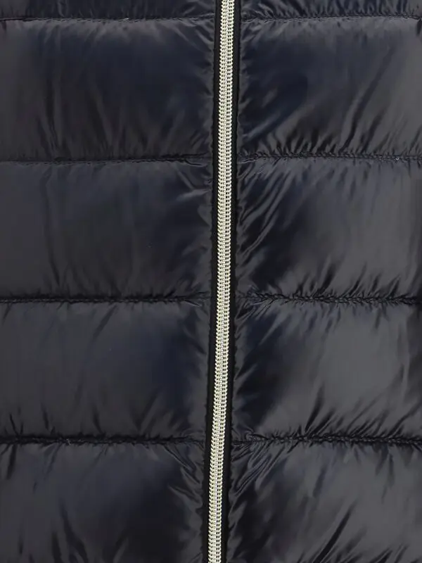 Herno Slim Fit Waterproof Nylon Down Jacket With Hood And Metal Zip - Black