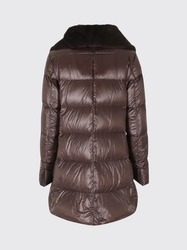 Herno Quilted Down Jacket With Fur Collar - Brown