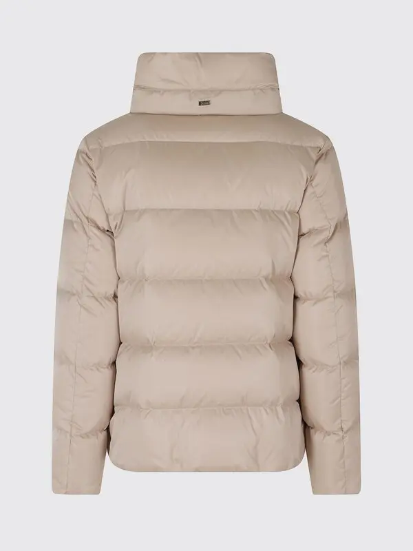 Herno Quilted Polyester Down Jacket With High Collar And Button Fastening - Yellow Cream