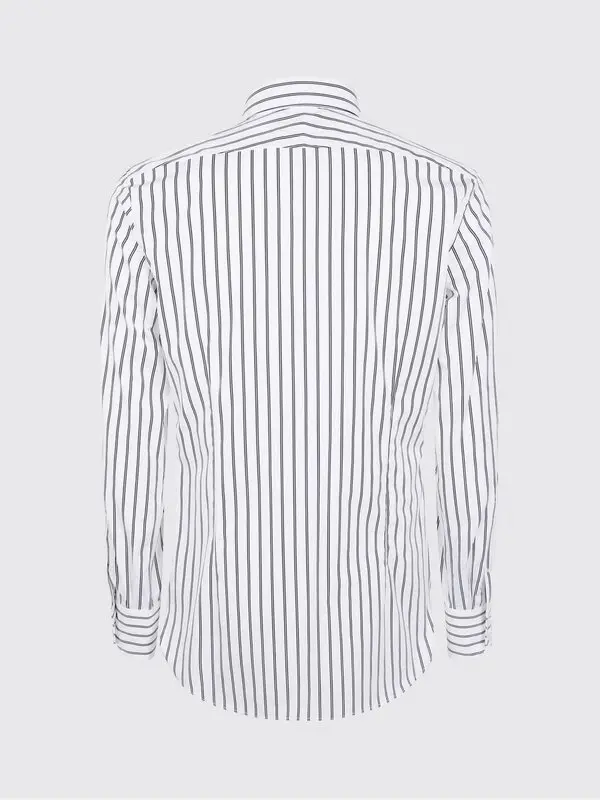 TOM FORD Striped Slim Fit Cotton Shirt With French Collar And Long Sleeves