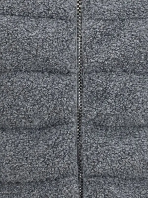 Herno Padded Quilted Nylon And Fleece Vest With High Neck