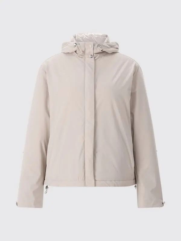 Herno Hooded Technical Fabric Cropped Windbreaker Jacket - Beige