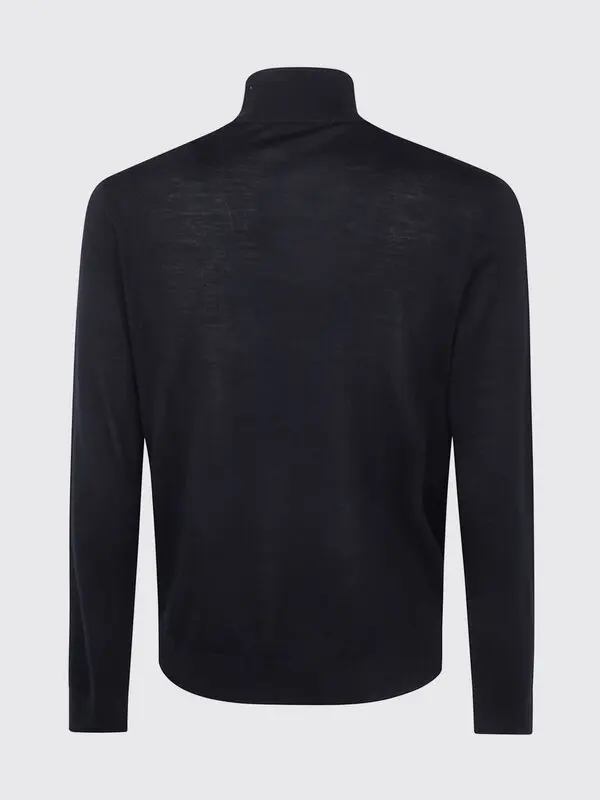 Paul Smith Pure Merino Wool Half-zip Turtleneck Sweater - Black