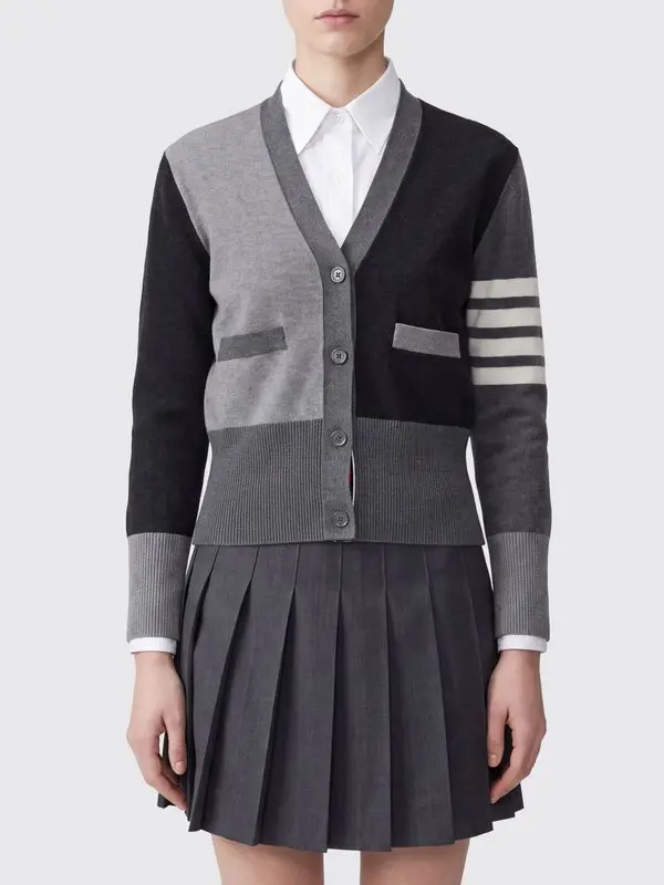 Thom Browne Slim Fit 4-bar Cotton Cardigan - Grey