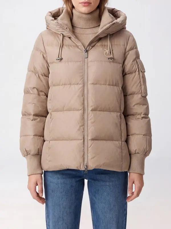 Pinko Short Quilted Water-repellent Nylon Puffer Jacket With Zip