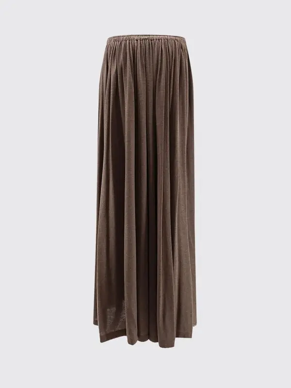 Max Mara Livrea Flared Midi Skirt In Silk Blend With High Elasticated Waist - Beige