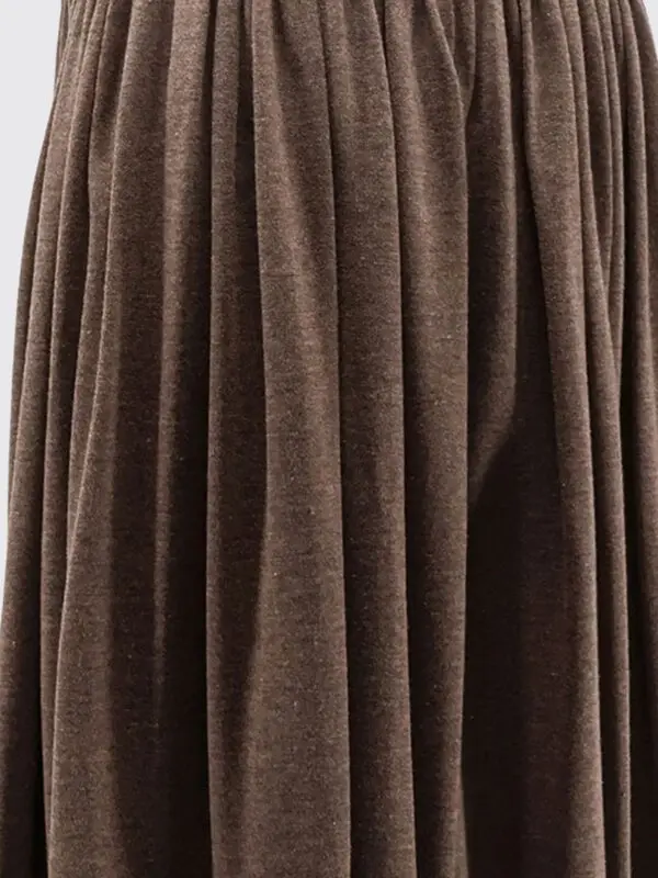 Max Mara Livrea Flared Midi Skirt In Silk Blend With High Elasticated Waist - Beige