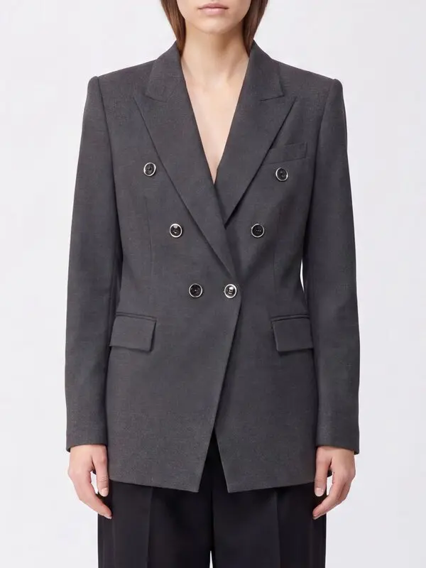 Pinko Double-breasted Viscose-blend Blazer With Peak Lapels