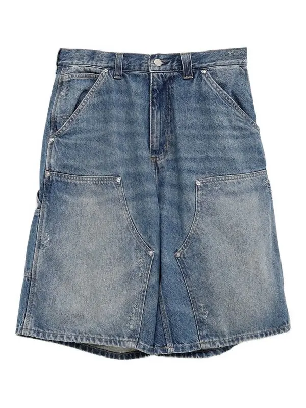 Carhartt Work In Progress Double Knee Denim Shorts - Blue