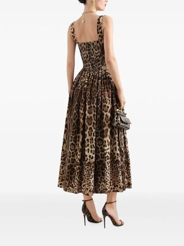 Dolce & Gabbana Leo Print Cotton Dress