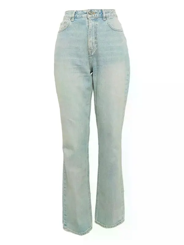 GANNI High-waisted Straight-leg Trousers - Blue