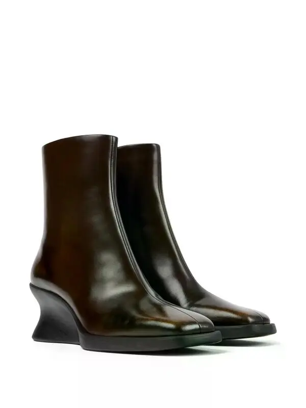 Camper Louise Leather Ankle Boots - Brown