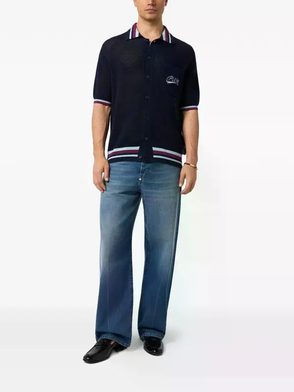 Philipp Plein Logo-patch Knitted Polo Shirt
