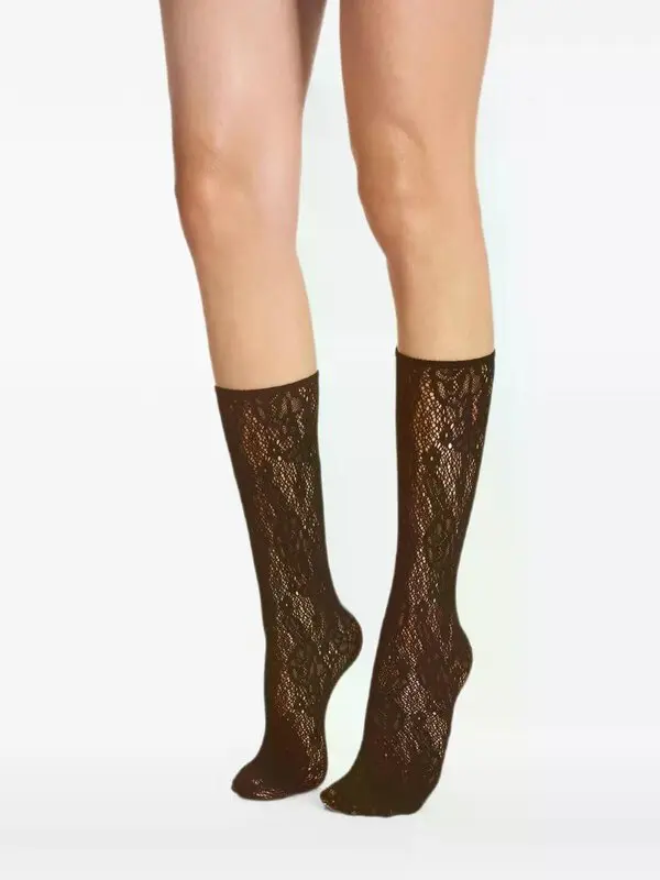Wolford Infinite Rose Net Wave-lines Socks