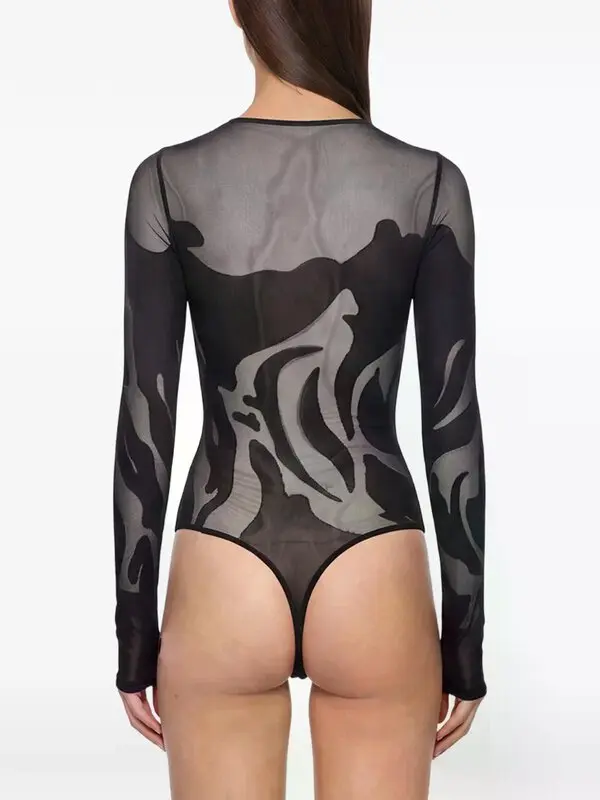 Wolford Rose-pattern Mesh Bodysuit