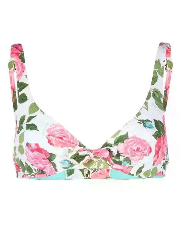TWINSET Floral Bikini Top - Neutrals