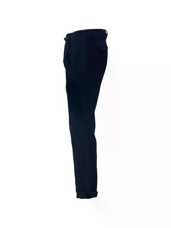 BRIGLIA 1949 Pleated Corduroy Trousers - Blue