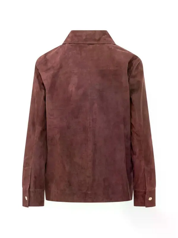 Max Mara Abisso Button-up Suede Jacket - Red