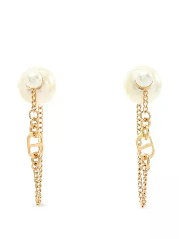 Dior 2010s Tribal Chain Earrings - Gold