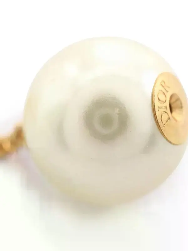 Dior Tone Logo Charm Drop Earrings