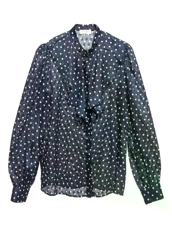 Sandro Polka Dot Metallic Stripe Shirt