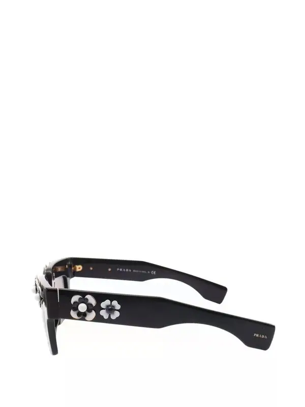 Prada Flower-embellished Square Sunglasses