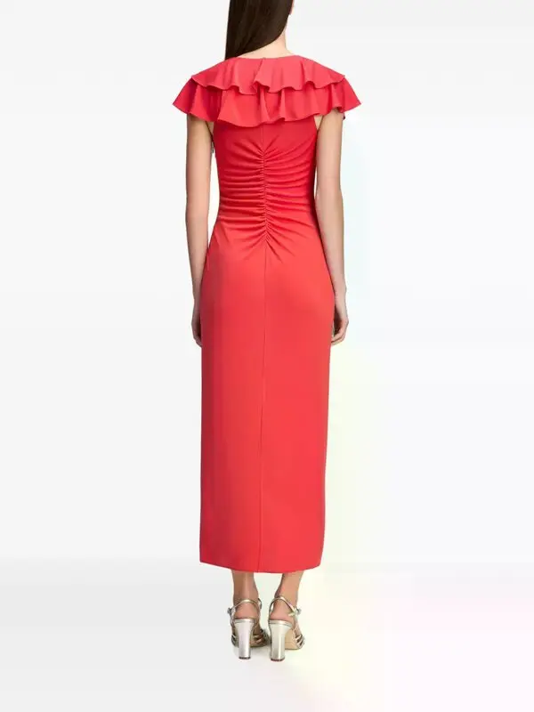 Cinq À Sept Tallis Ruffled Ruched Midi Dress
