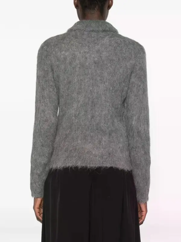 Chloé Brushed-knit Polo Sweater - Grey