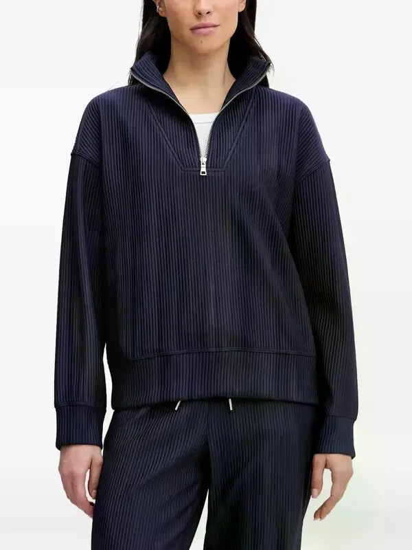 Dkny Ribbed Quarter-zip Sweatshirt