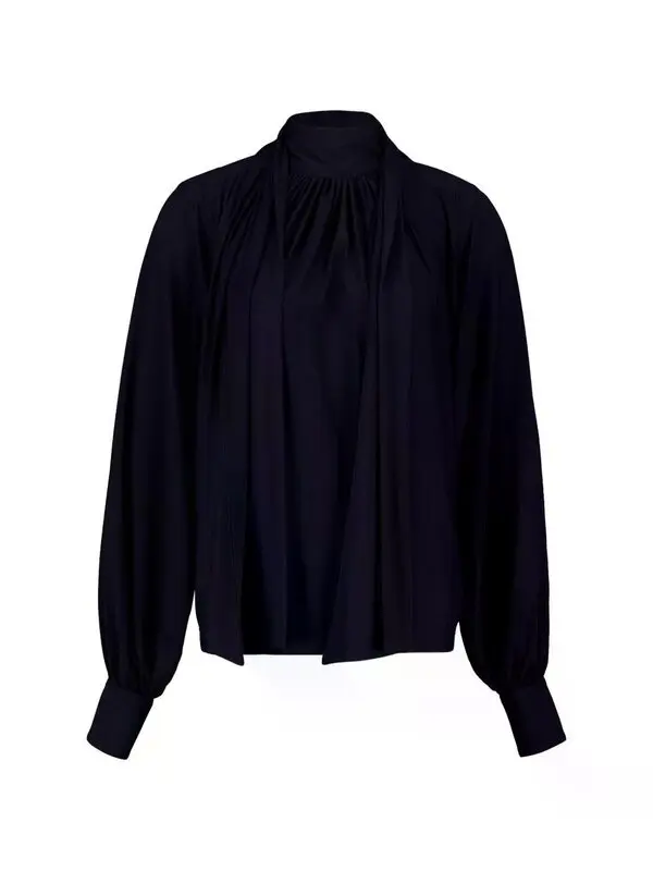 FERRAGAMO Slit-detail Gathered Blouse - Blue