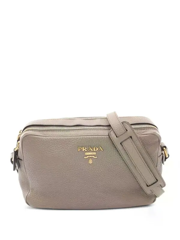 Prada 2000s Logo-plaque Shoulder Bag - Grey