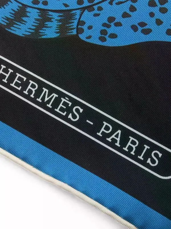 Hermès 2020s Leopard Silk Scarf - Black
