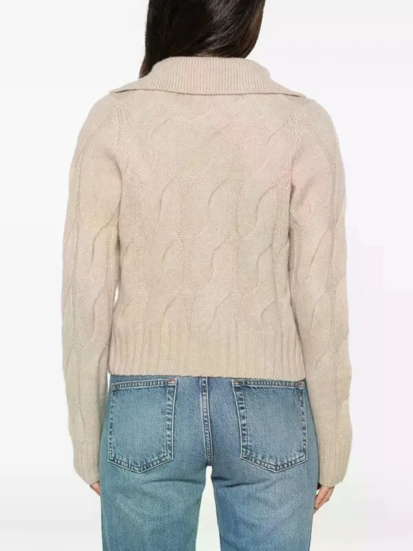 ALLUDE Cable Knit Button-up Cardigan