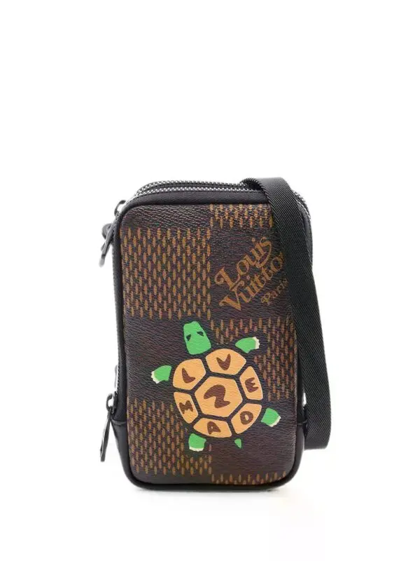 LOUIS VUITTON X Nigo 2021 Double Phone Pouch Cross Body Bag - Brown