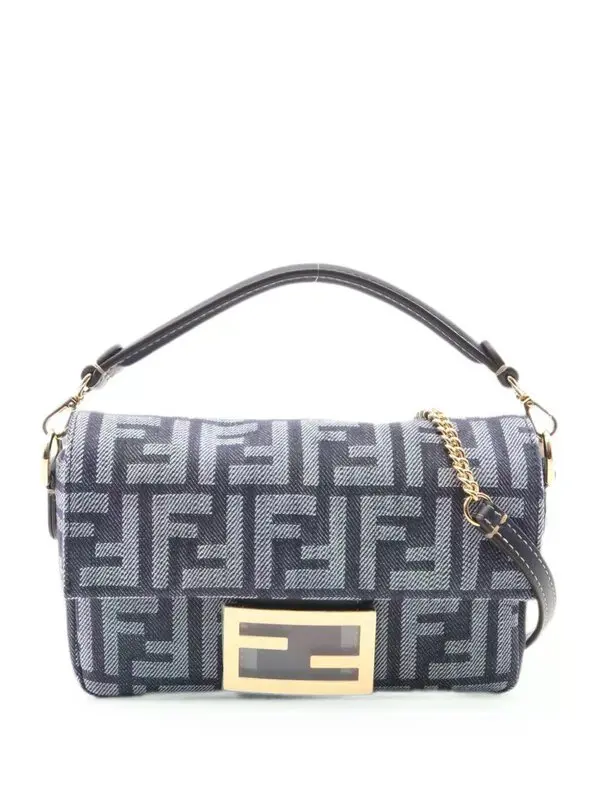 Fendi 2020s Mini Baguette Handbag - Blue