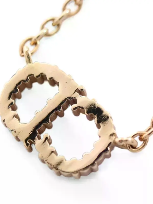 Dior 2010s Cd Rhinestone Necklace