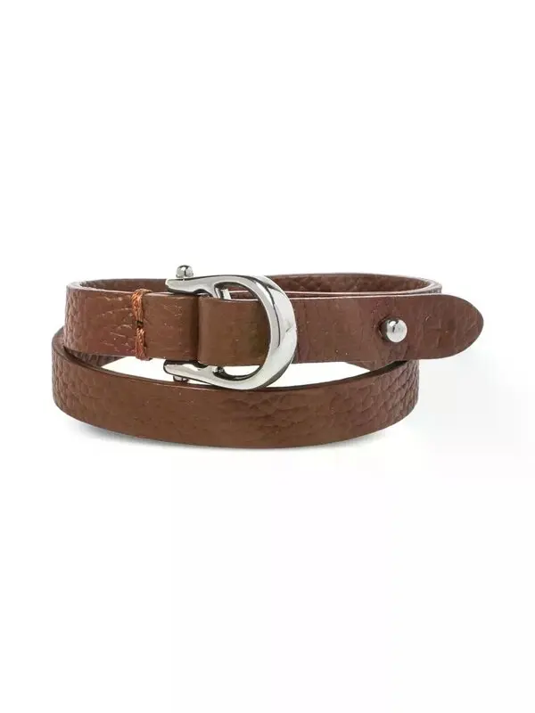 AIGNER Double Tour Leather Bracelet