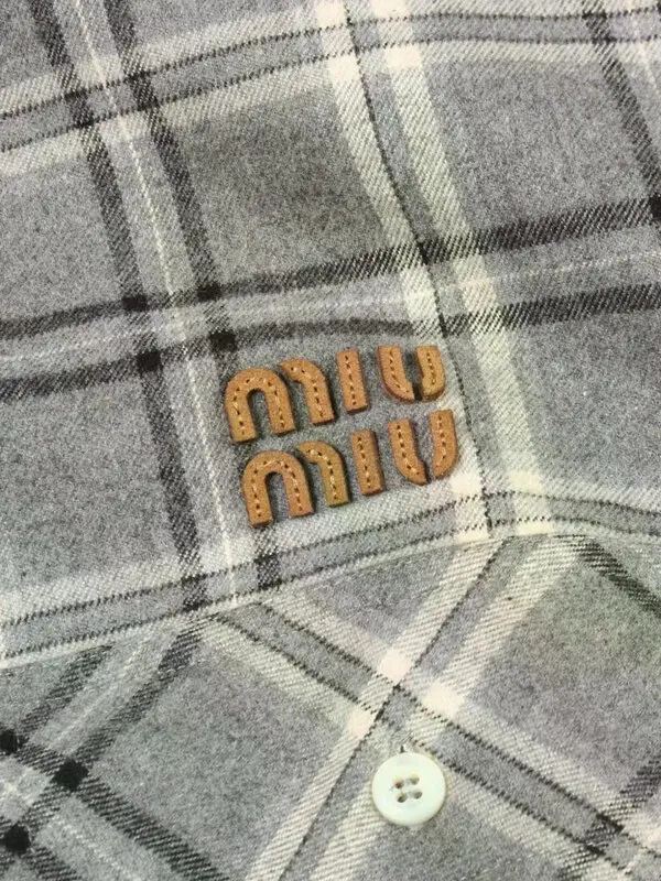 Miu Miu 2010s Check-pattern Mini Shirt Dress