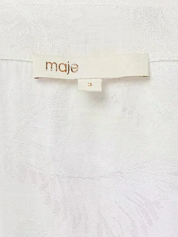 Maje Leaf Jacquard Puff Sleeve Shirt