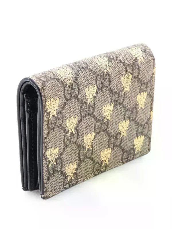 Gucci 2010s Gg Supreme Bee Bi-fold Wallet - Neutrals