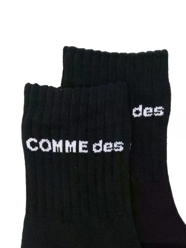 Comme Des Garçons Logo-knit Ribbed Socks