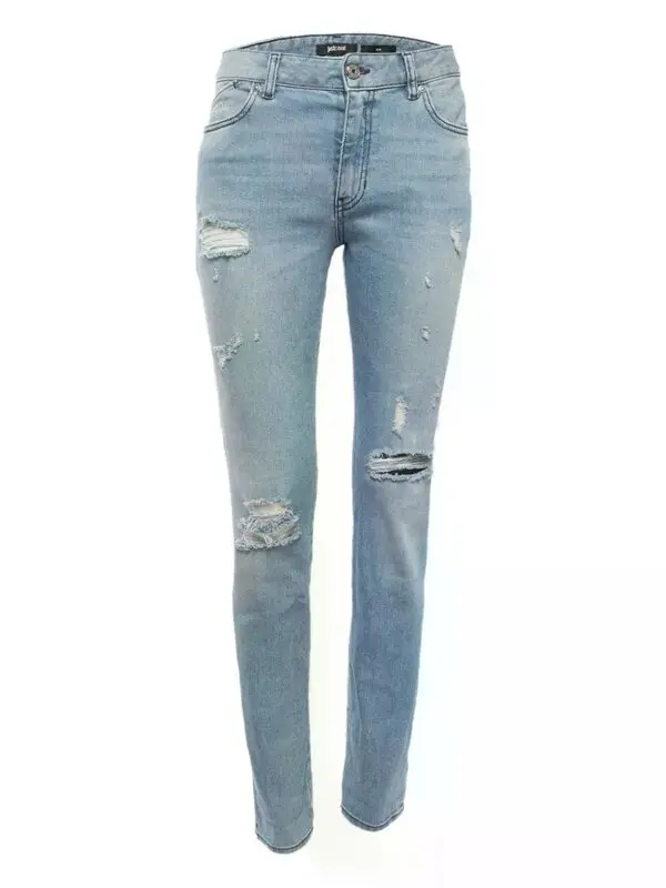 Just Cavalli Distressed Five-pocket Jeans