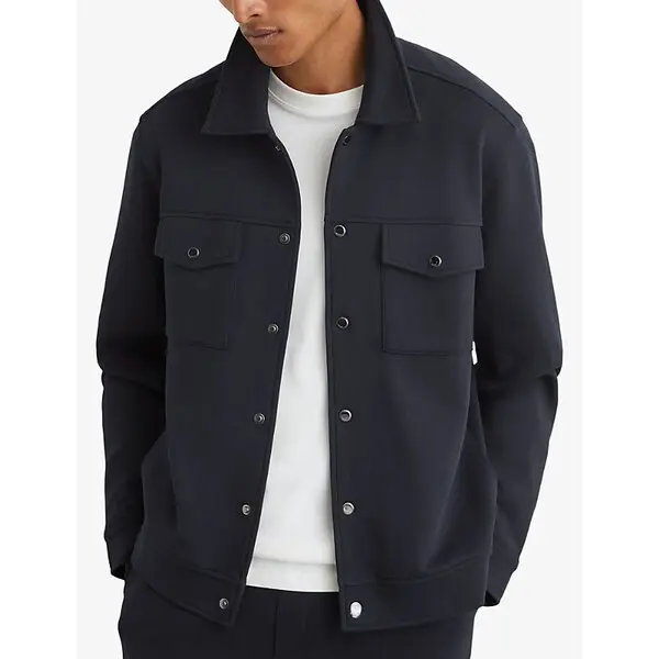 REISS Thom Twin-pocket Stretch Cotton-blend Overshirt