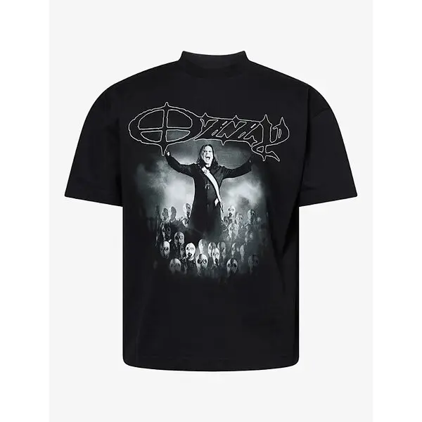 OZZY OSBOURNE Gas Mask Logo Cotton-blend T-shirt