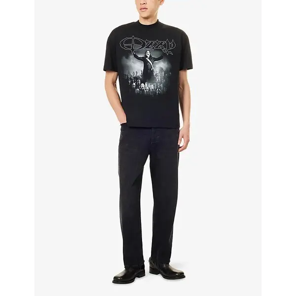 OZZY OSBOURNE Gas Mask Logo Cotton-blend T-shirt